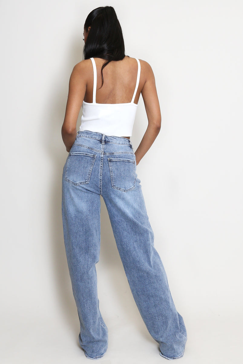 High Waist Dad Fit Jeans – Denim Blue – The Alley Online